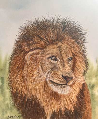 Lion watercolour painting tutorial available online - The Devon Artist